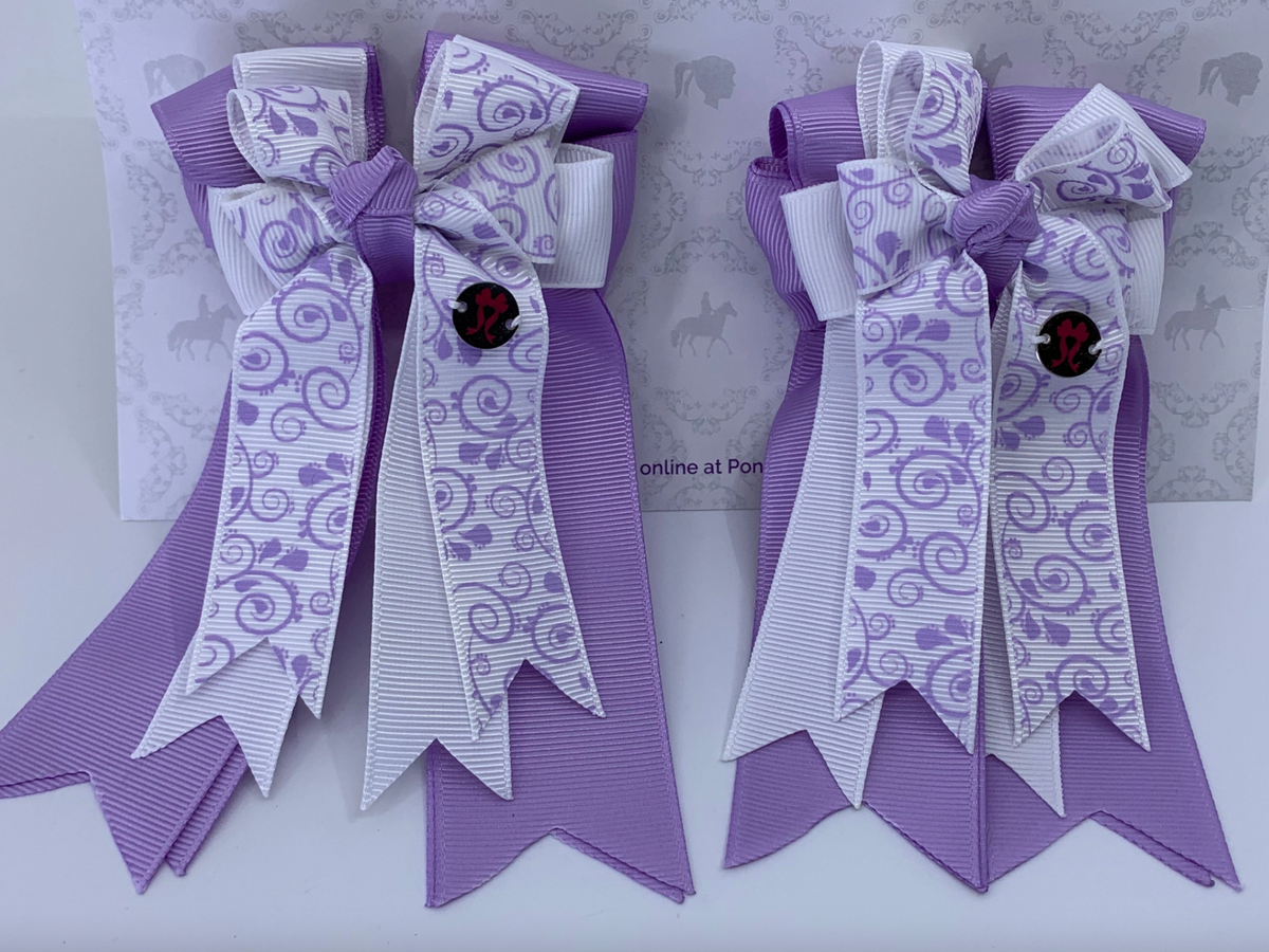 Lilac Scroll 💜 PonyTail Bows – Riders Boutique